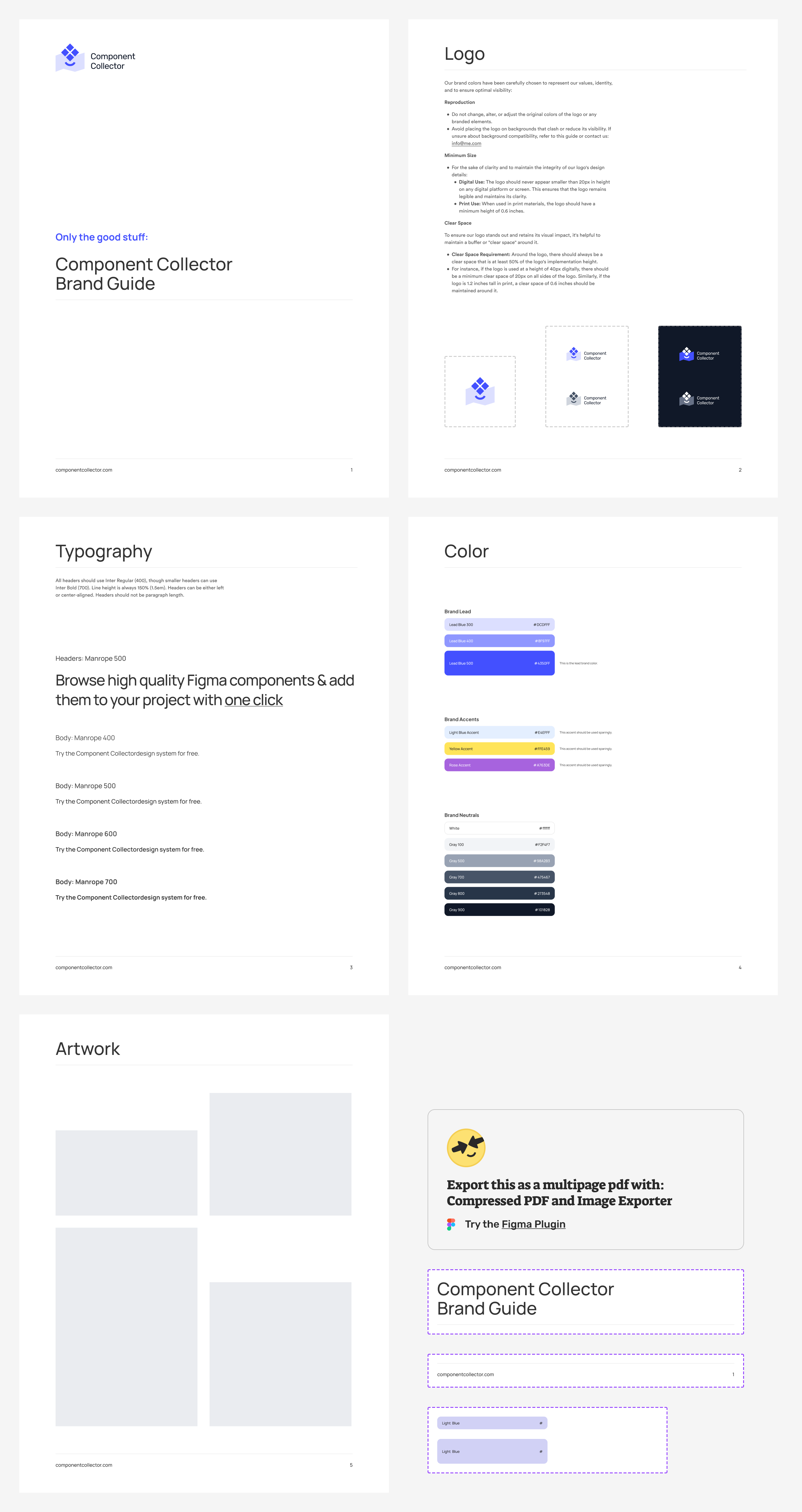 Figma Mini Brand Guidelines Template, Layout Component | Component Collector Design System